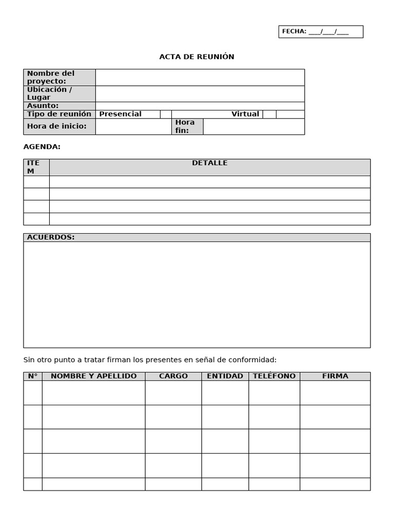 Formato_ Acta de Reunion | PDF