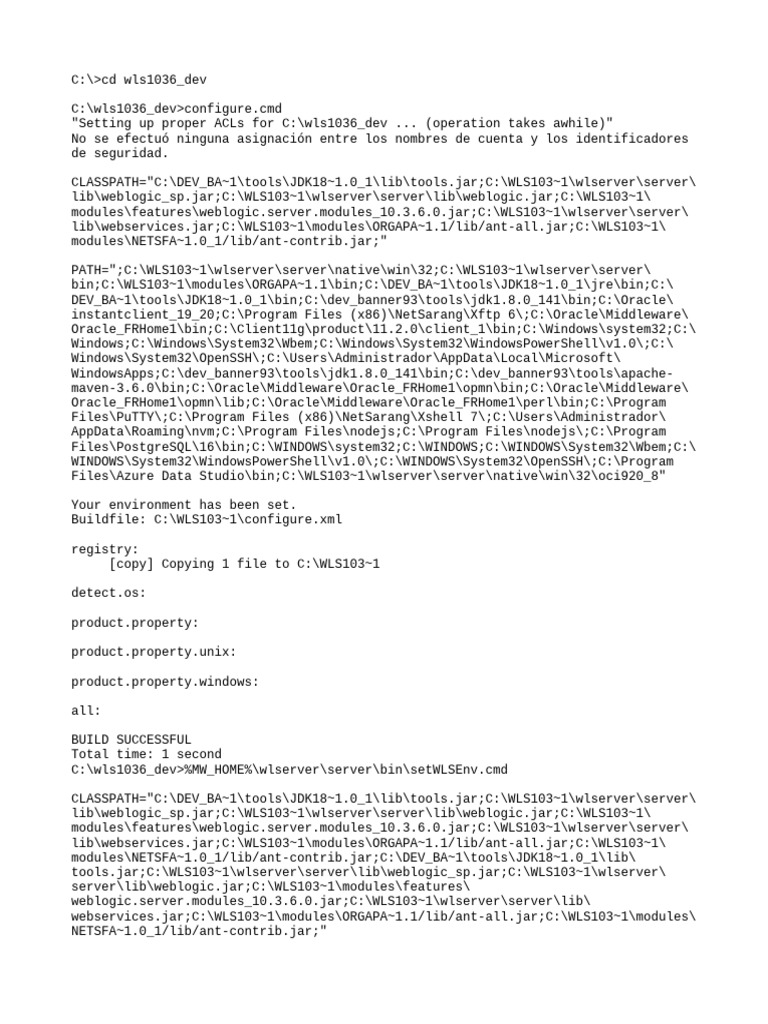 Instalación Weblogic | PDF | Oracle Corporation | Microsoft Windows