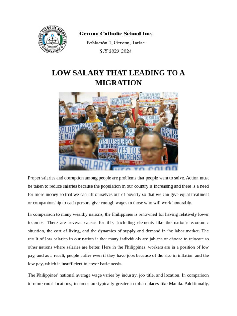 Low Salary That Leading To A Migration | PDF | Cost Of Living | Salary