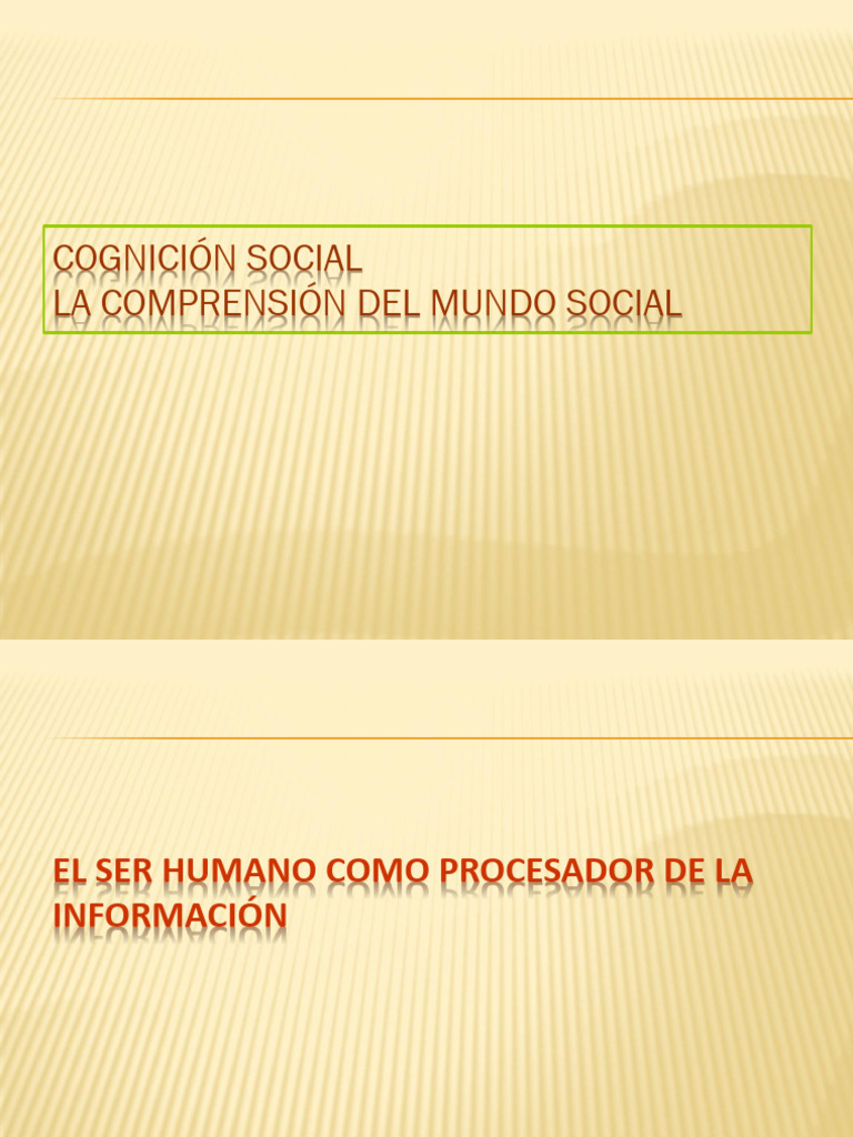 Tema 1. Cognición Social | PDF | Pensamiento | Cognición