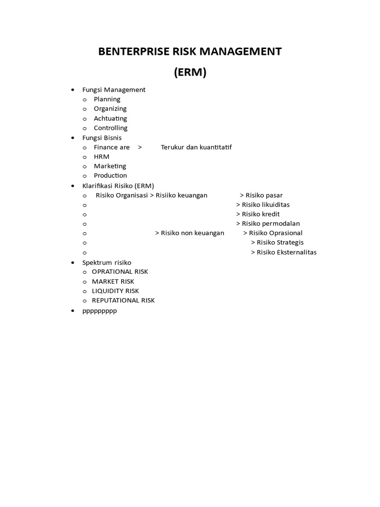Benterprise Risk Management | PDF