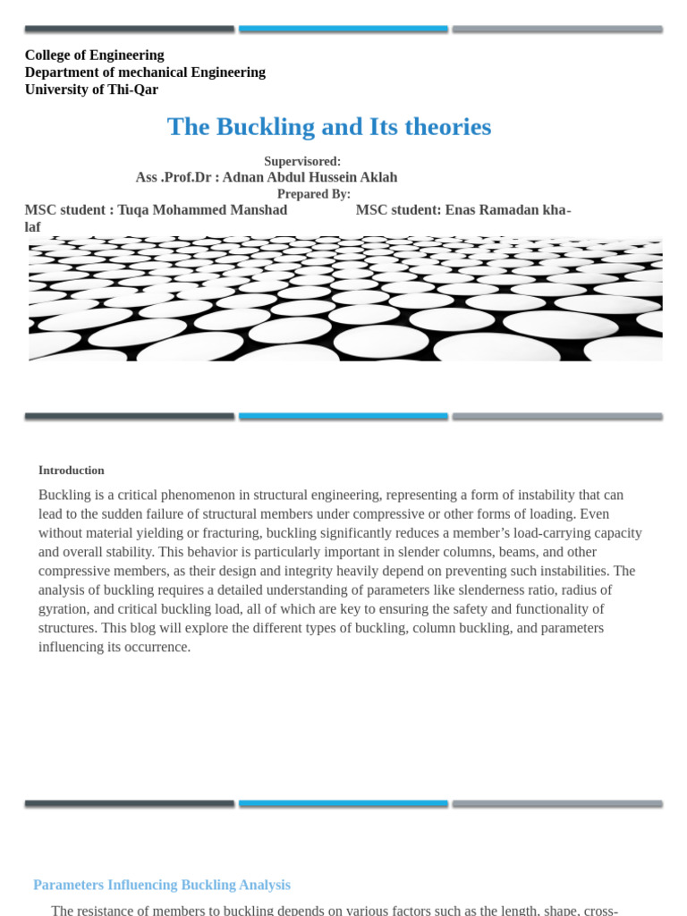 Elasticity Seminar | PDF | Buckling | Continuum Mechanics