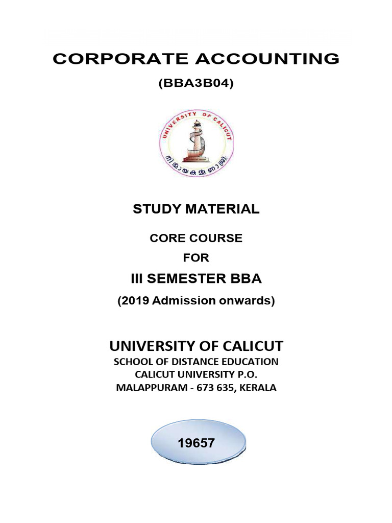 Bba Corporate Accountings | PDF | International Financial Reporting ...