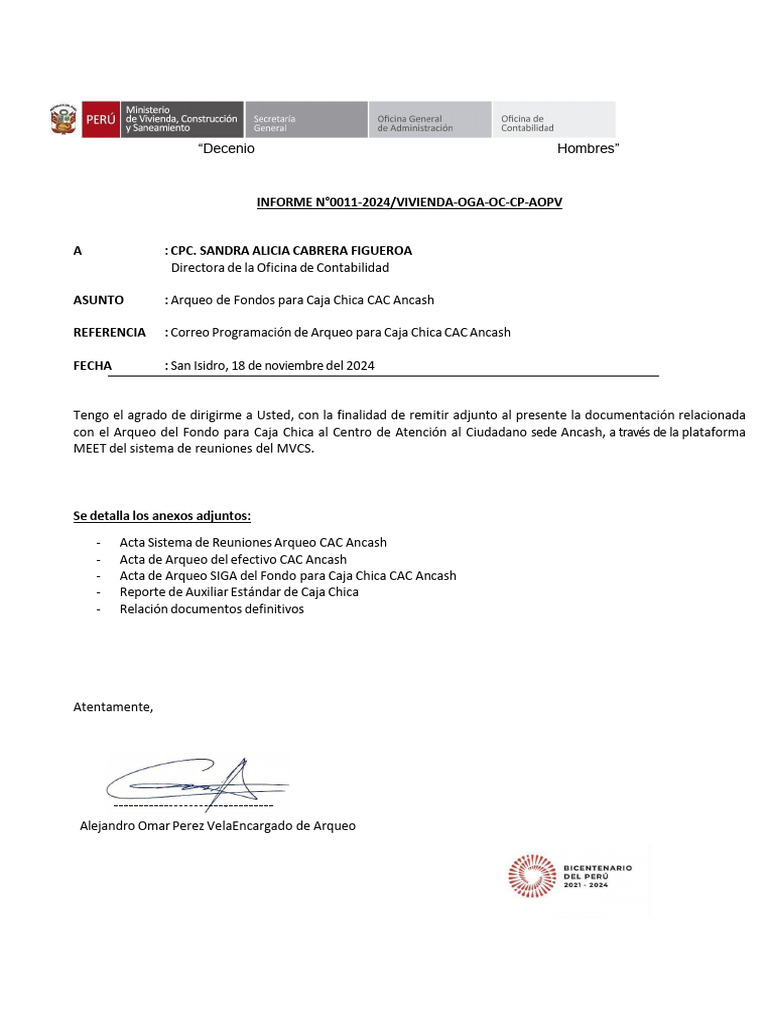 Informe n0011 2024vivienda Oga Oc CP Aopv | PDF