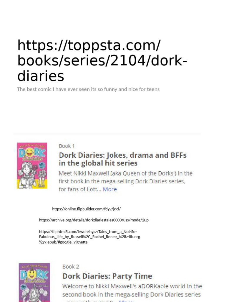 Dork Diaries: A Teen's Comic Adventure | PDF