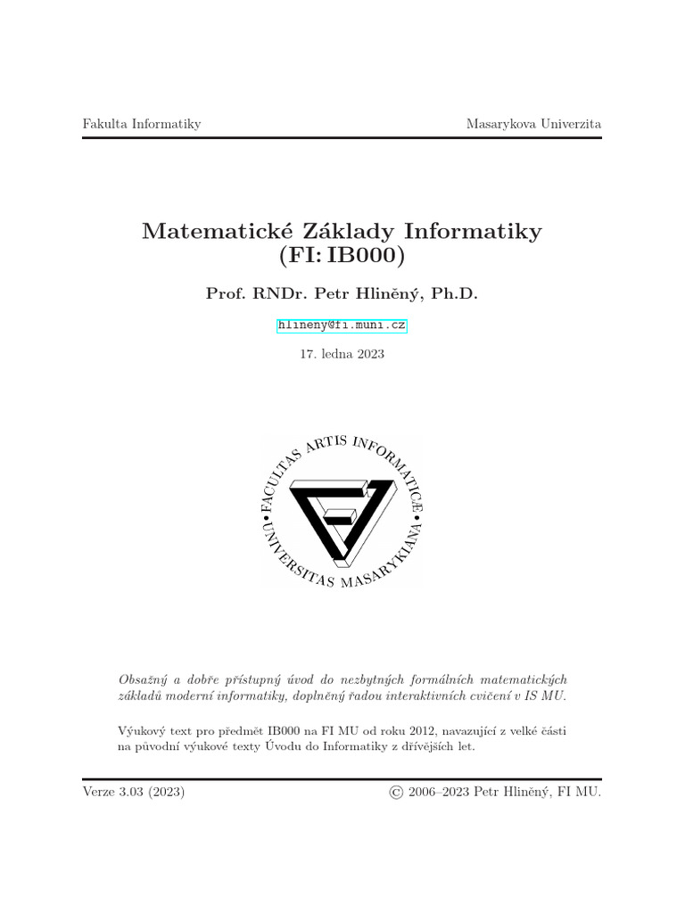 Matematické Základy Informatiky | PDF