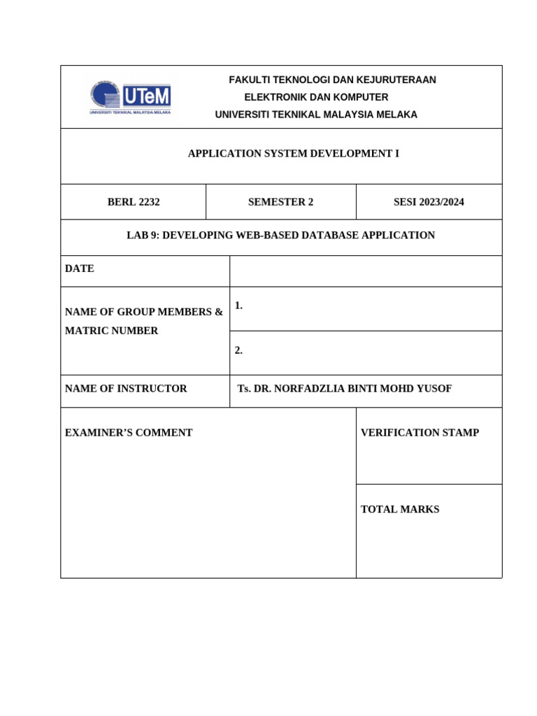 Lab9 Webbased Database Application | PDF | Web Server | Internet & Web
