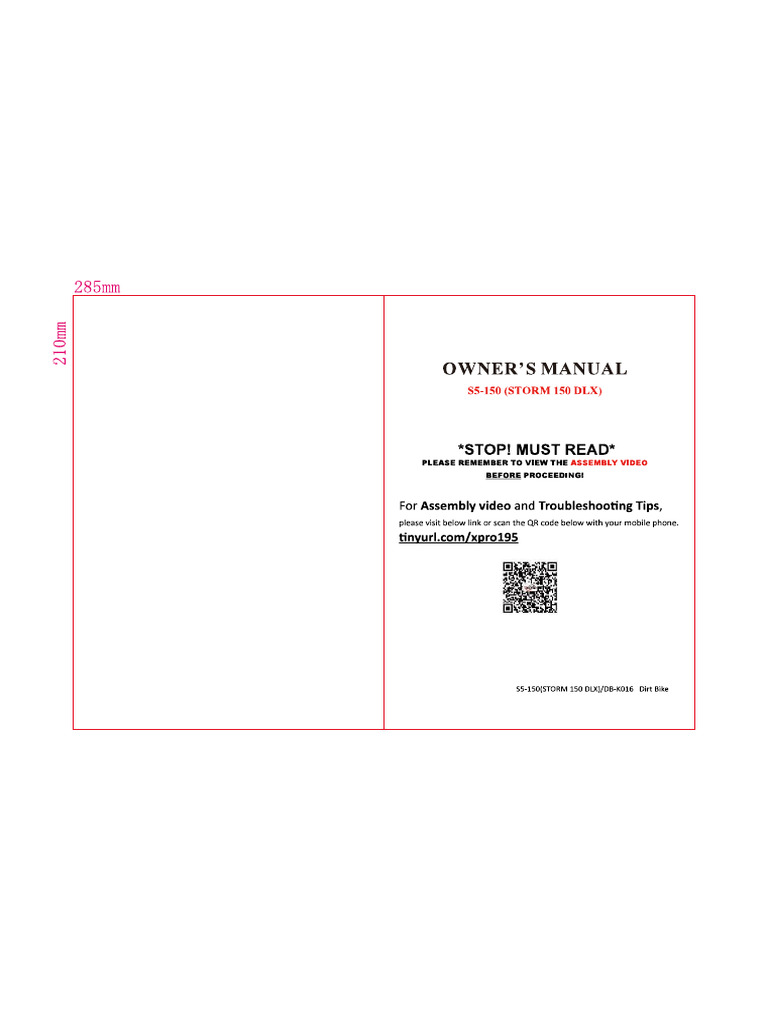 S5-150 - Storm - 150 - DLX Manual | PDF