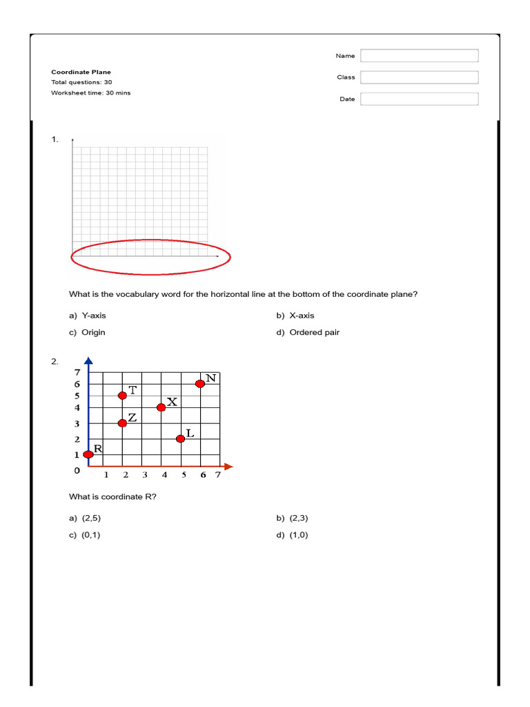 Coordinate Plane _ 3 | PDF | Cartesian Coordinate System | Differential ...
