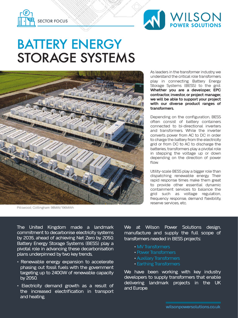 Sector Focus BESS Battery Energy Storage Systems | PDF | Transformer ...