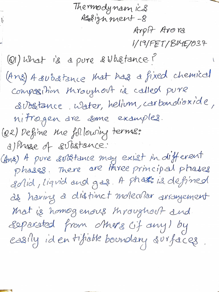 Thermodynamics Assignment 8-1 | PDF