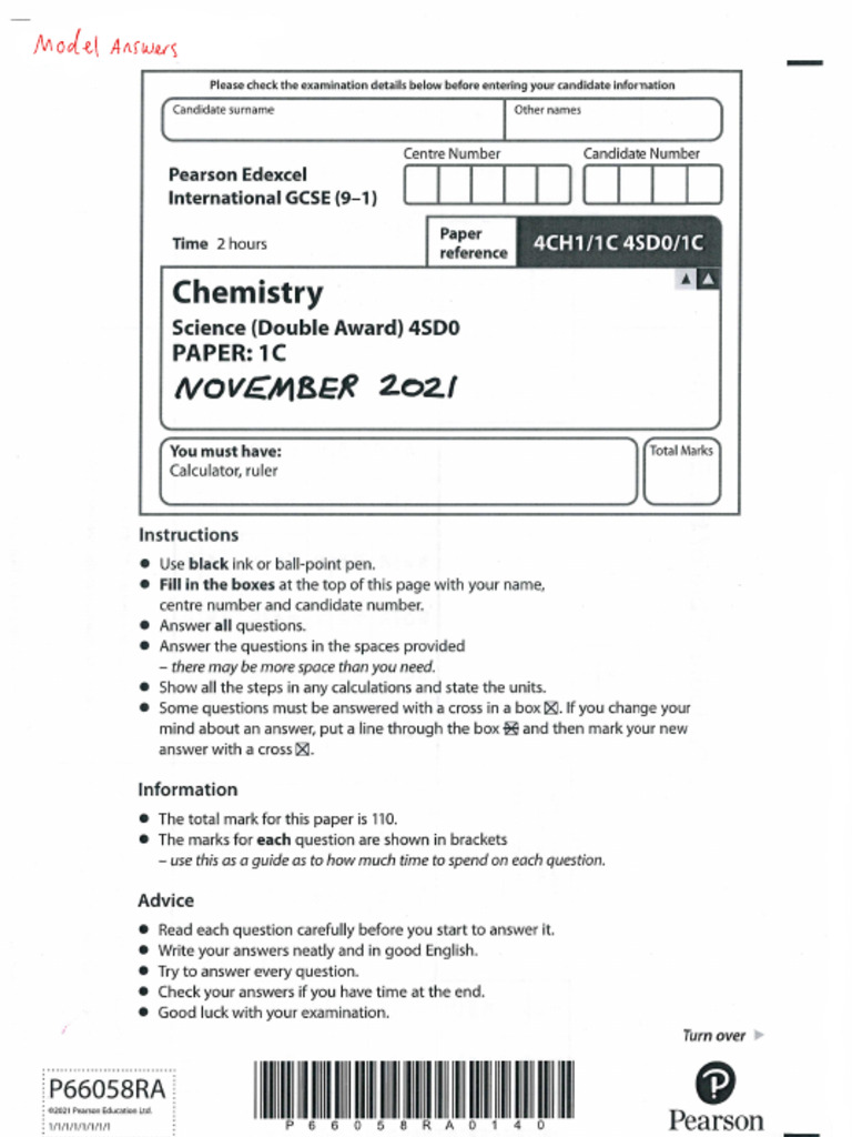 2021 Nov Paper1 ModelAnswers | PDF | Atoms | Gases