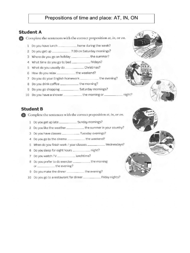 A1 PREPOSITION OF TIME AT IN | PDF