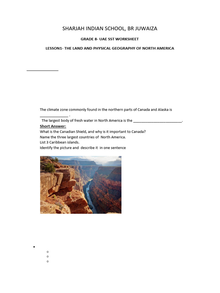 North America Geography Worksheet | PDF