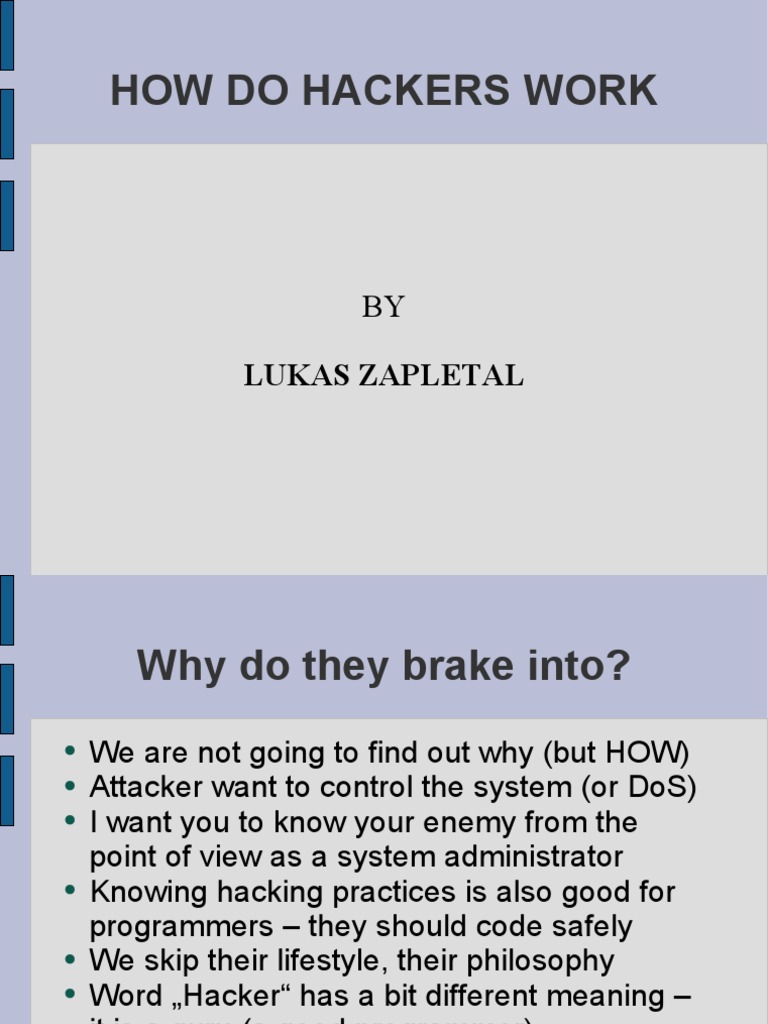 How Do Hackers Work | PDF | Transmission Control Protocol | Software ...