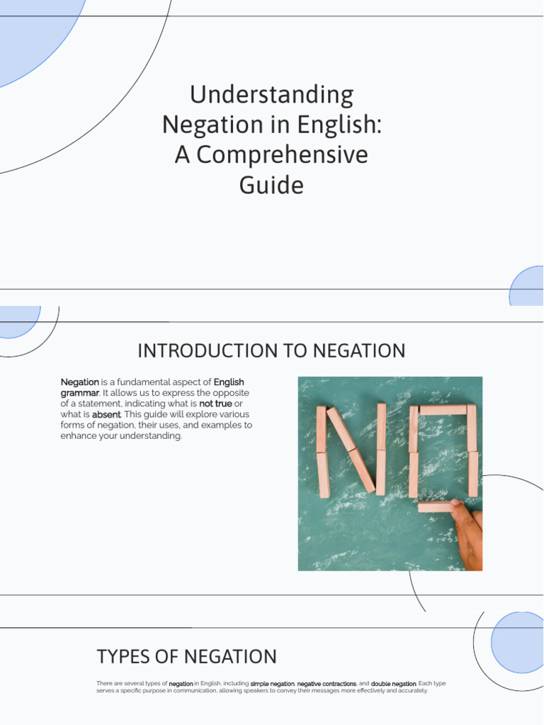 Slidesgo Understanding Negation in English a Comprehensive Guide 20241209013834KR28 | PDF