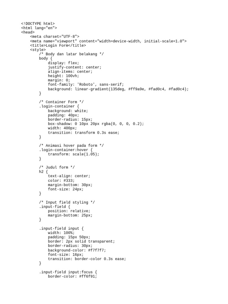 Tampilan Form Login Sederhana 1234567890 | PDF | Security Technology ...