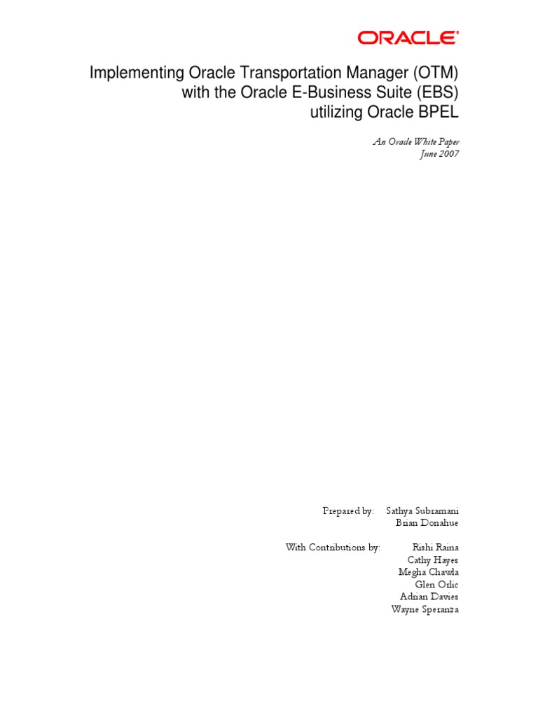 EBS OTM Integ White Paper | Download Free PDF | Cargo | Business Process
