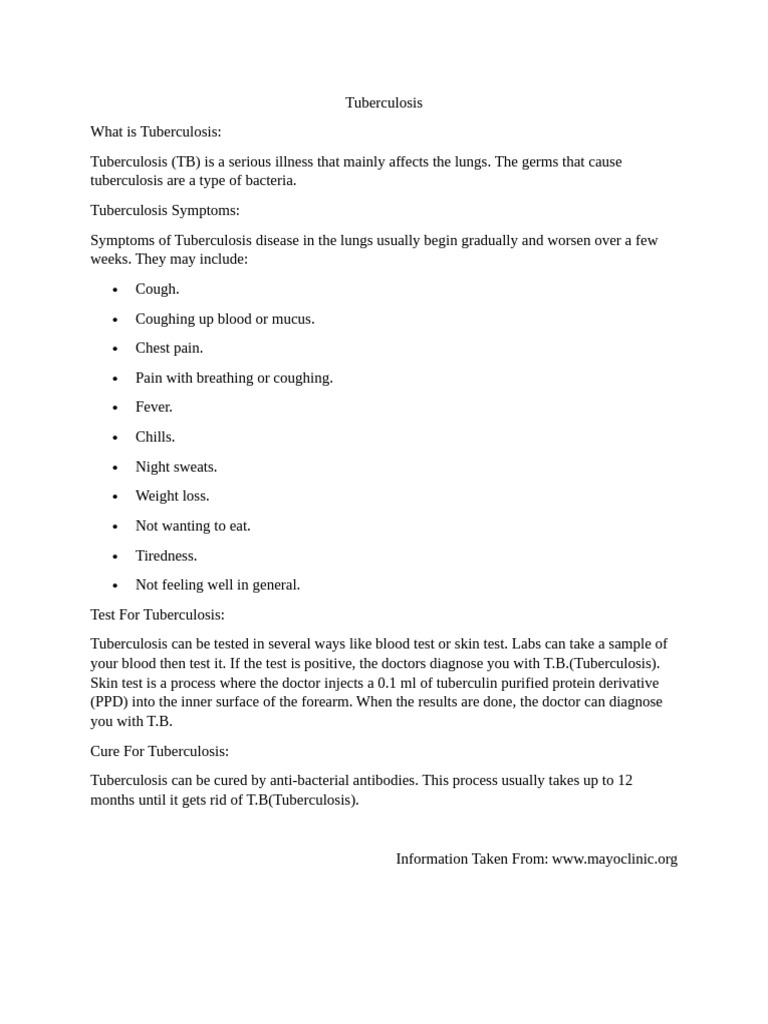 Tuberculosis | PDF