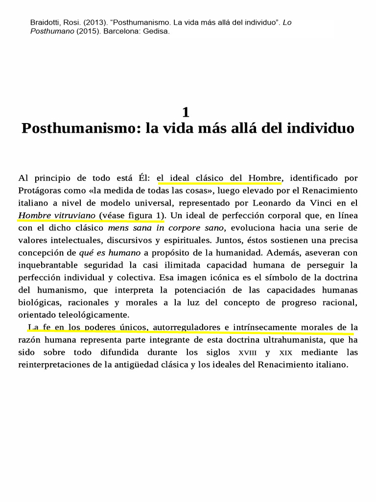 Posthumanismo. Braidotti | PDF