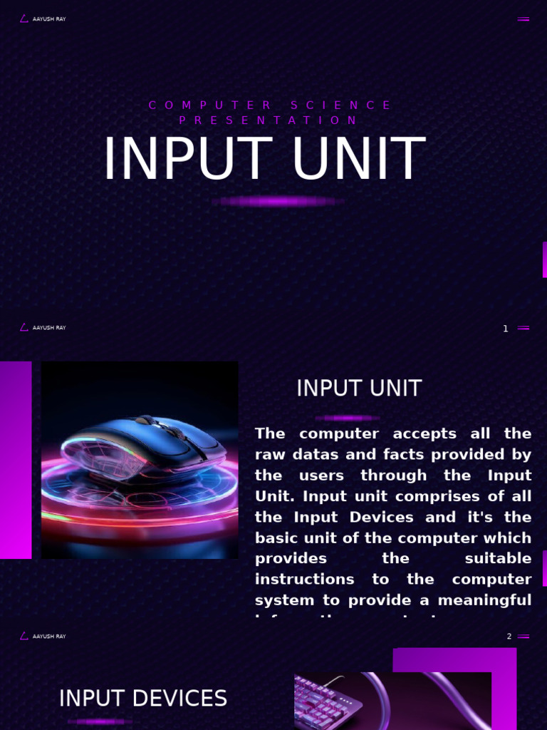 Input unit presentation | PDF | Computer Keyboard | Input/Output