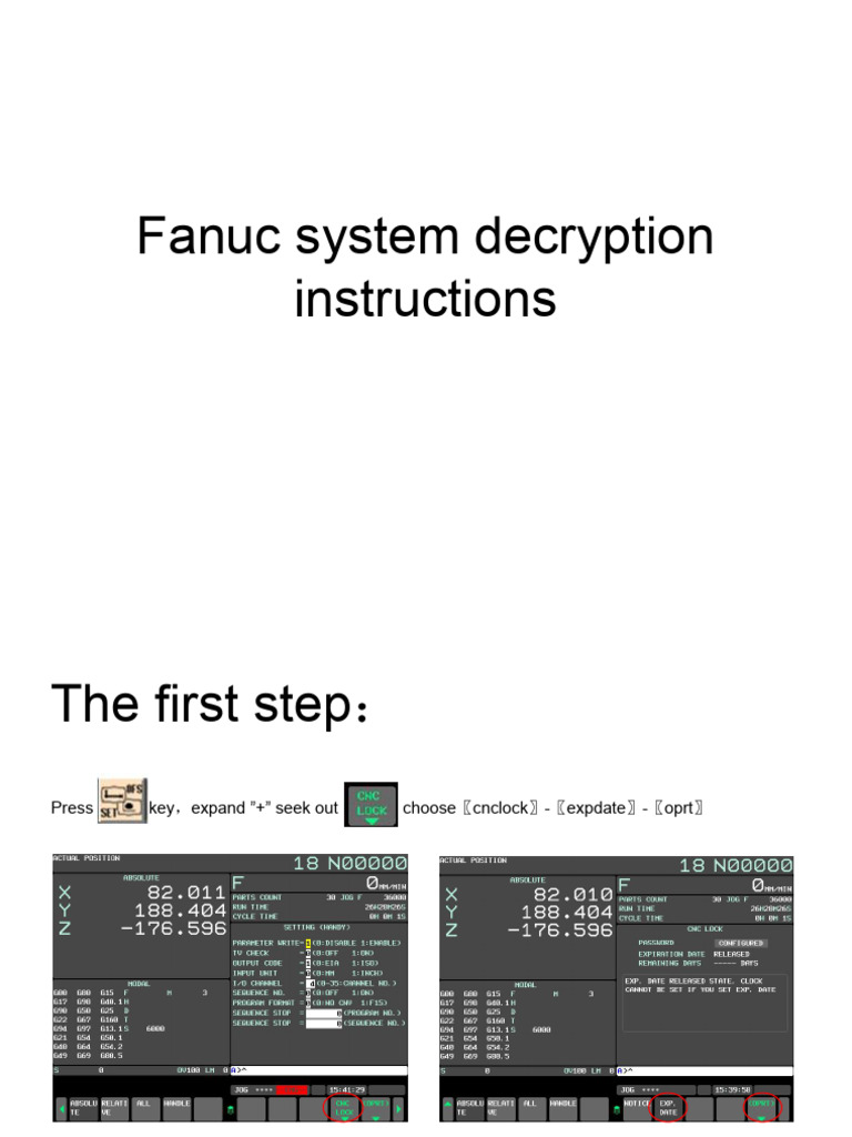 Fanuc system decryption instructions | PDF