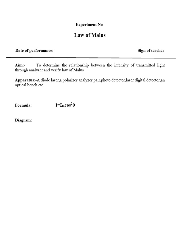 Law of Malus PDF | PDF