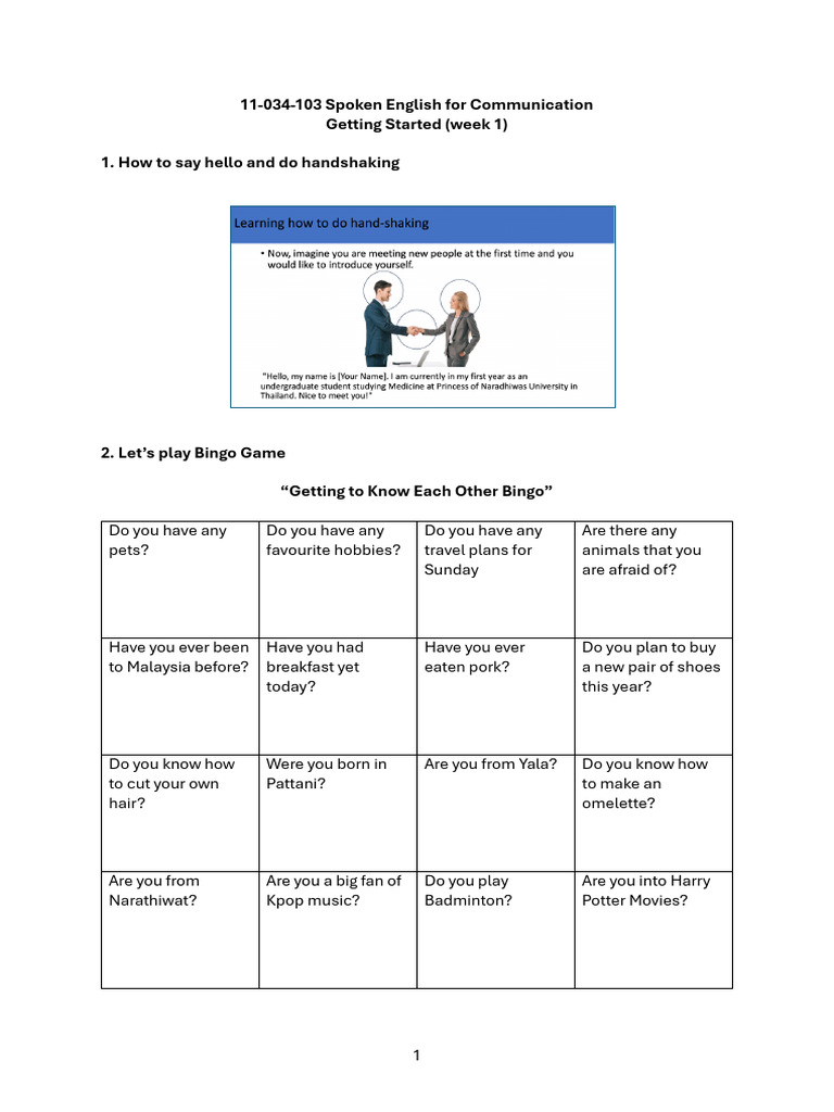 Getting Started (week 1) | PDF