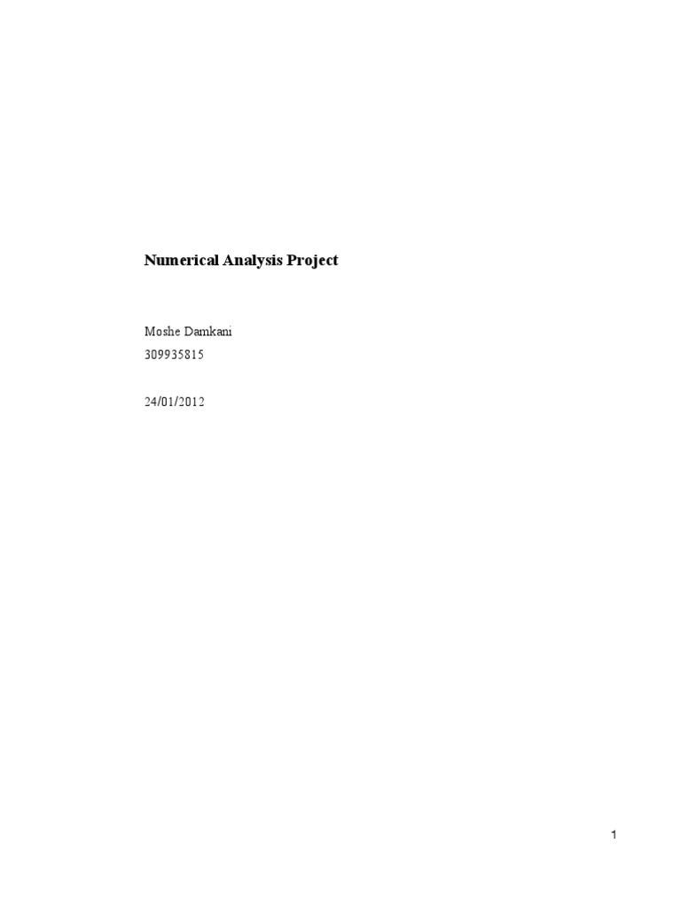 Numerical Analysis Project | PDF | Plasma (Physics) | Ion