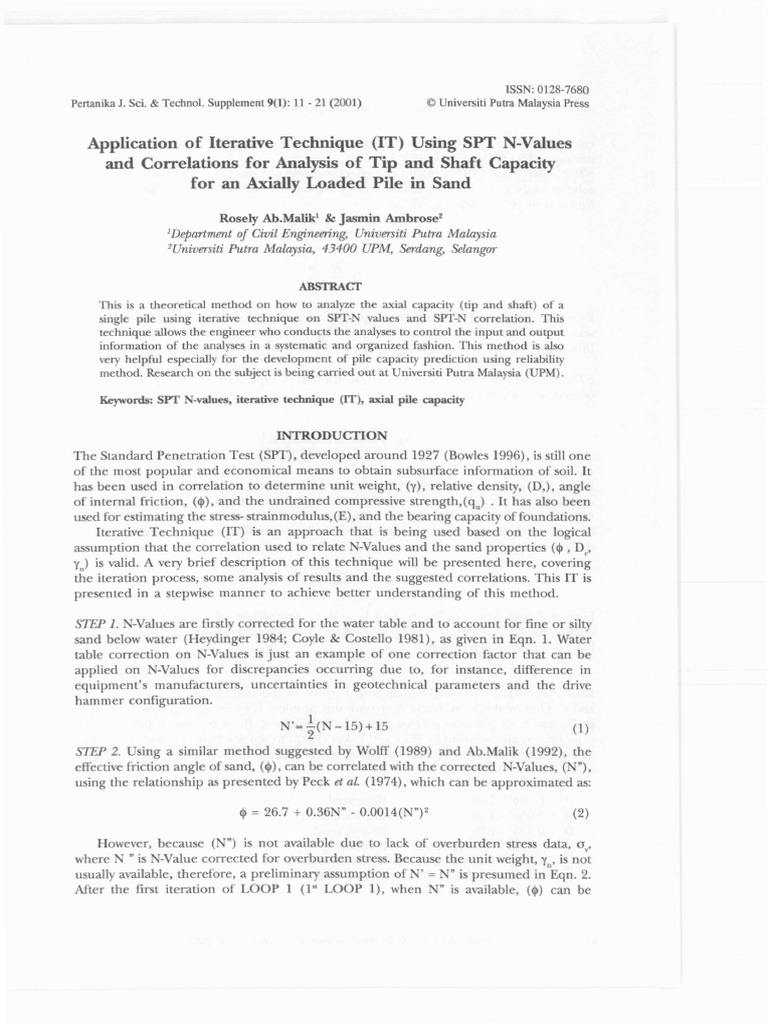 SPT - N-Values in Iterations | PDF | Stress (Mechanics) | Mechanics