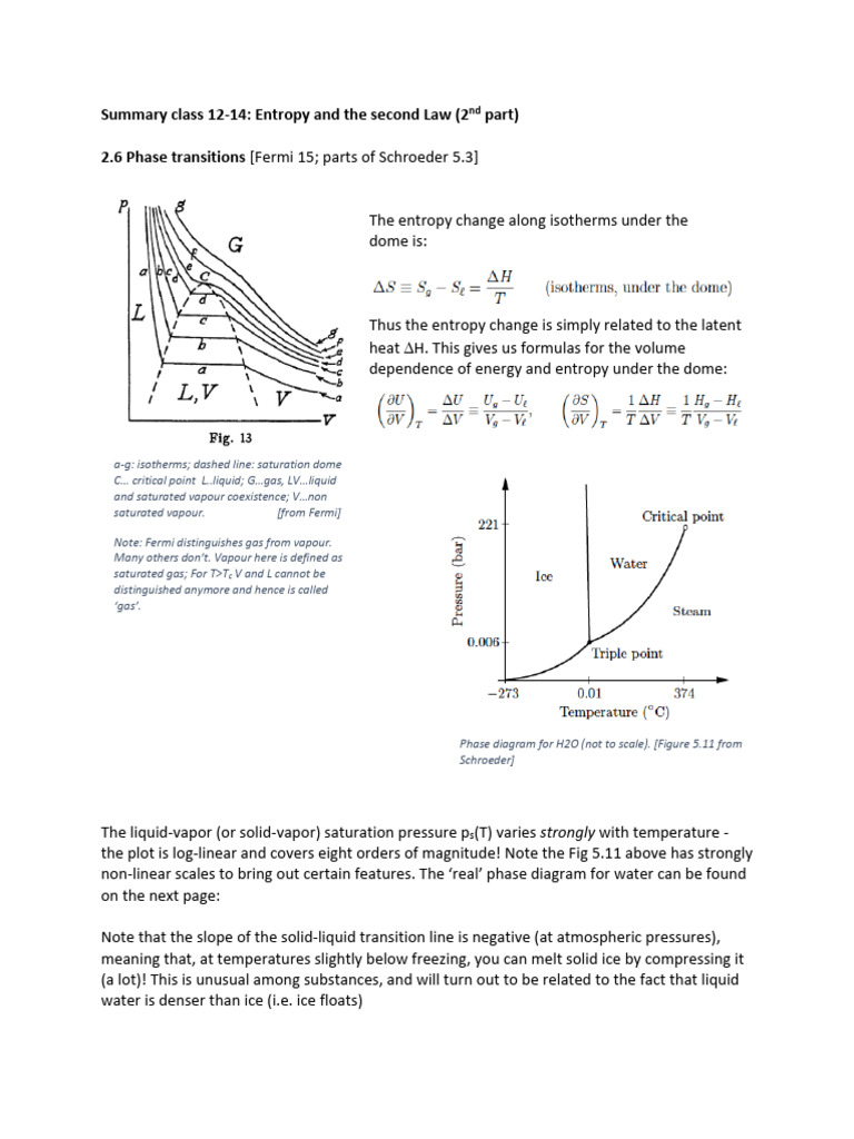 Summary Classes 12-14 | PDF | Gases | Entropy