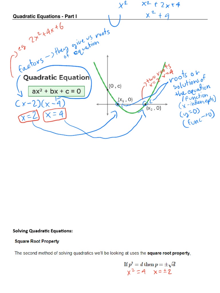 1-Overview Quadratic Equations | PDF