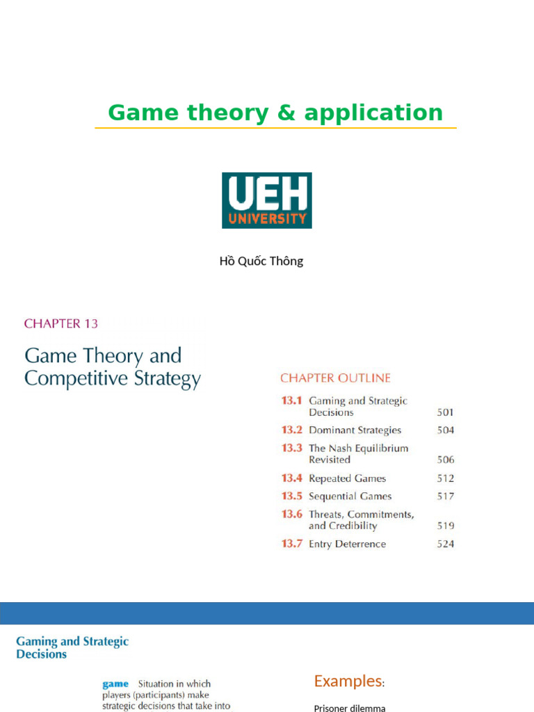 GameTheory Application | PDF | Game Theory | Economies