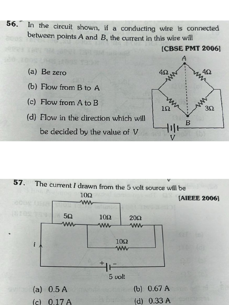 Current Electricity MCQ | PDF