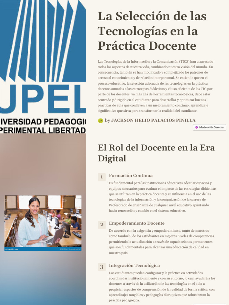 La Seleccion de Las Tecnologias en La Practica Docente | PDF | Maestros | Enseñando
