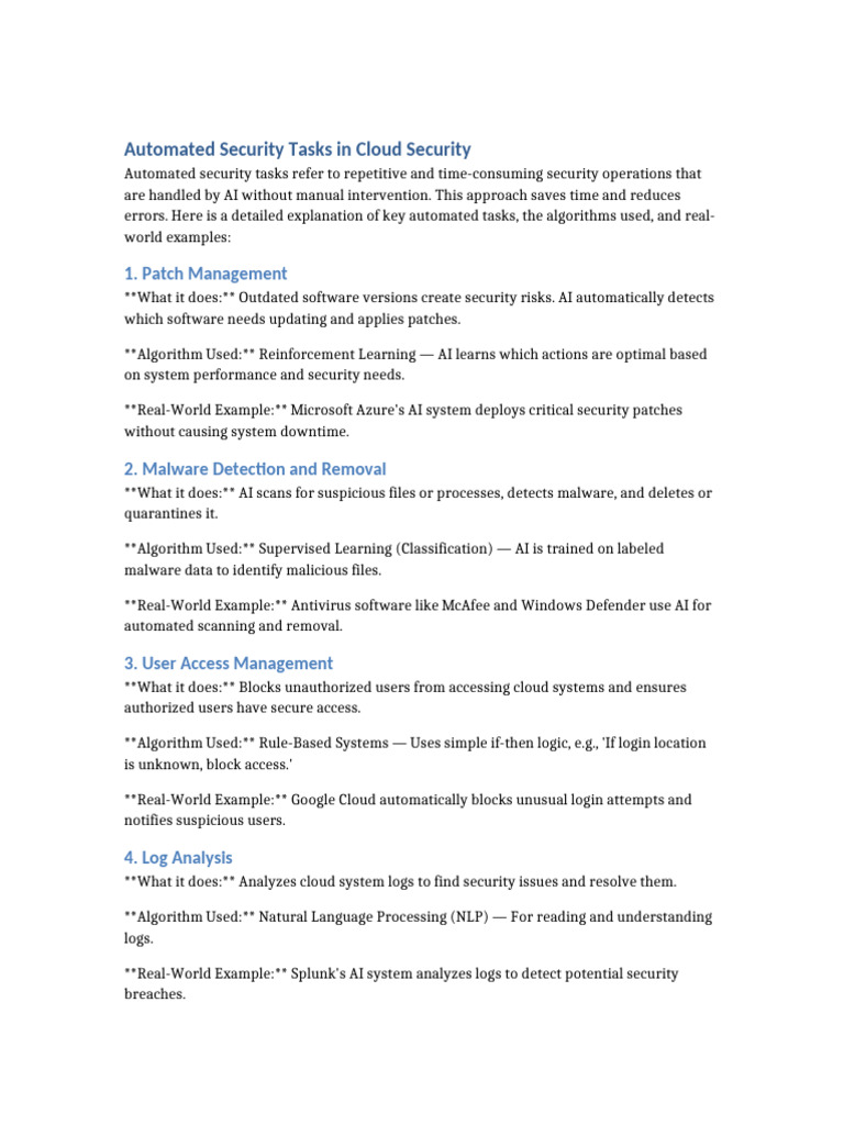 Automated Cloud Security Tasks | PDF