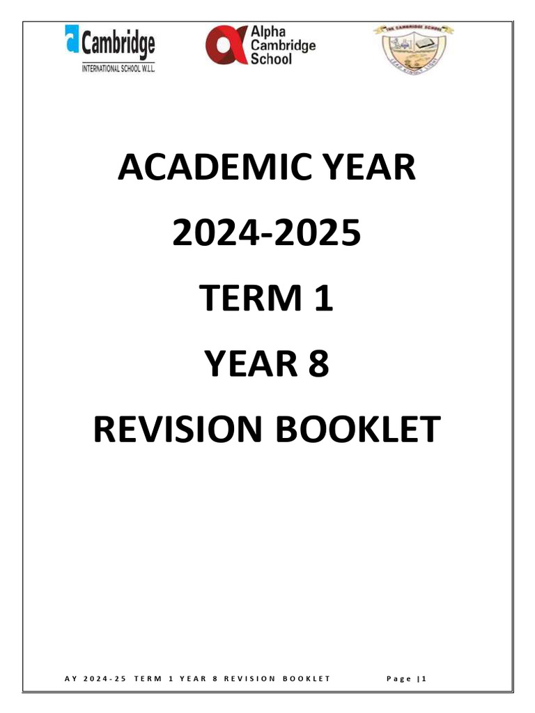 AY 24-25 T1 Y8 REVISION BOOKLET (1) | PDF | Dr. Watson | Grammar
