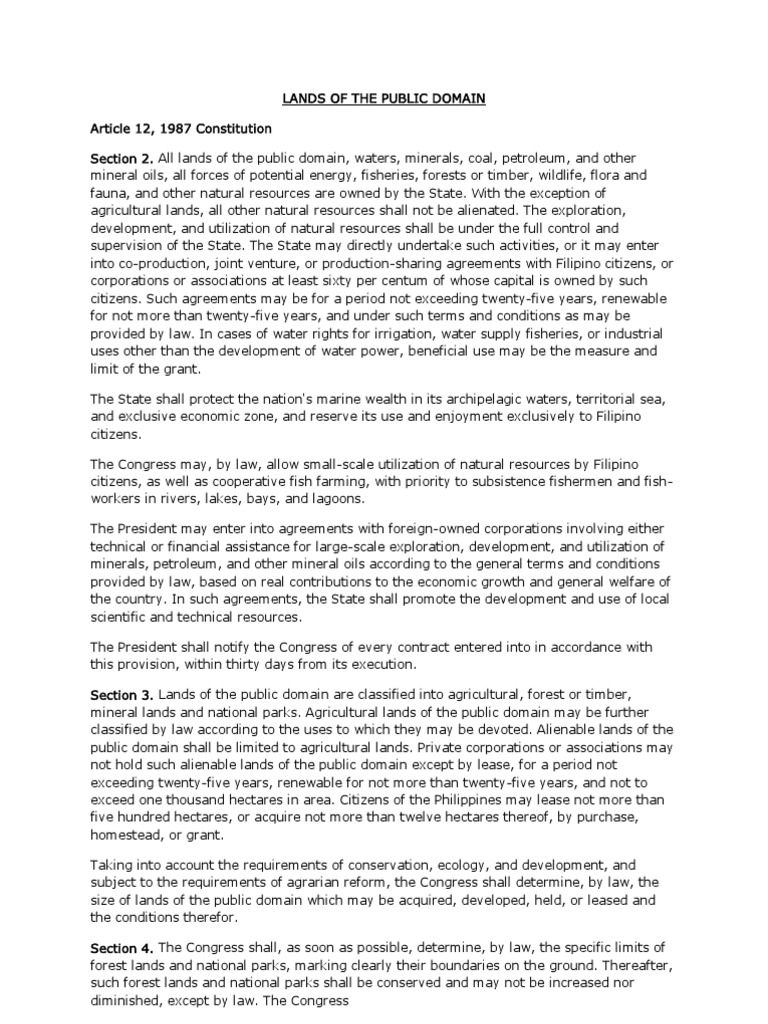 Lands of The Public Domain | PDF | Adverse Possession | Property