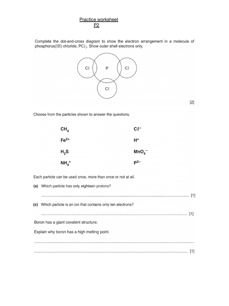 Practice Worksheets of Chemistry | PDF