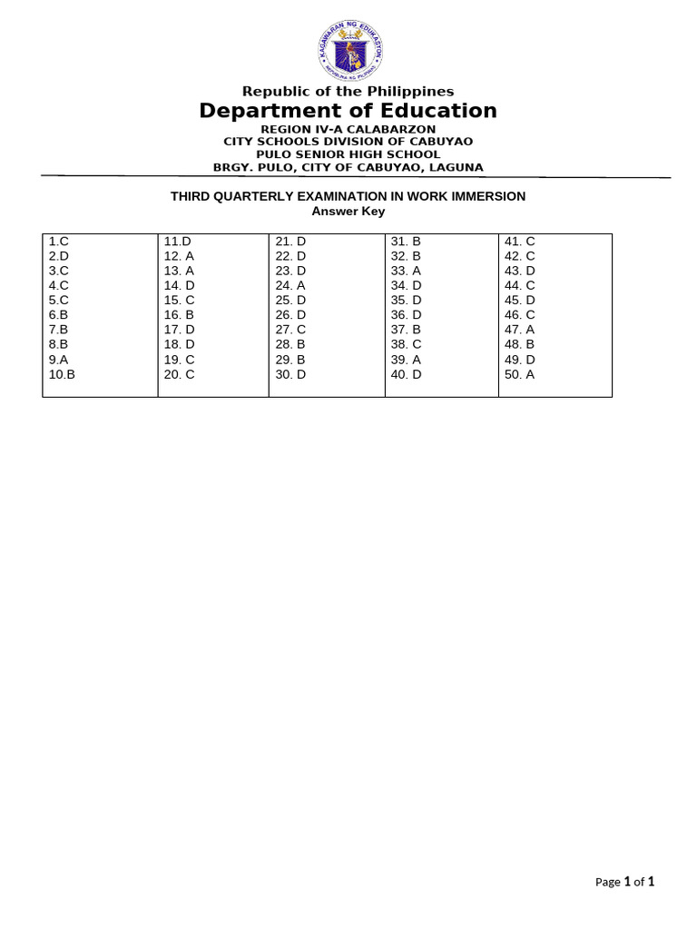 ANSWER-KEY-_WORK-IMMERSION-3RD-QUARTER | PDF