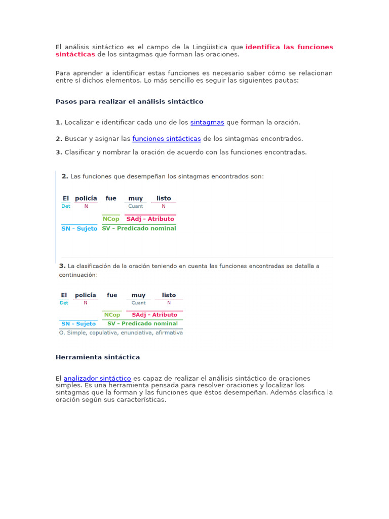 Ejemplos de Análisis Sintáctico | PDF