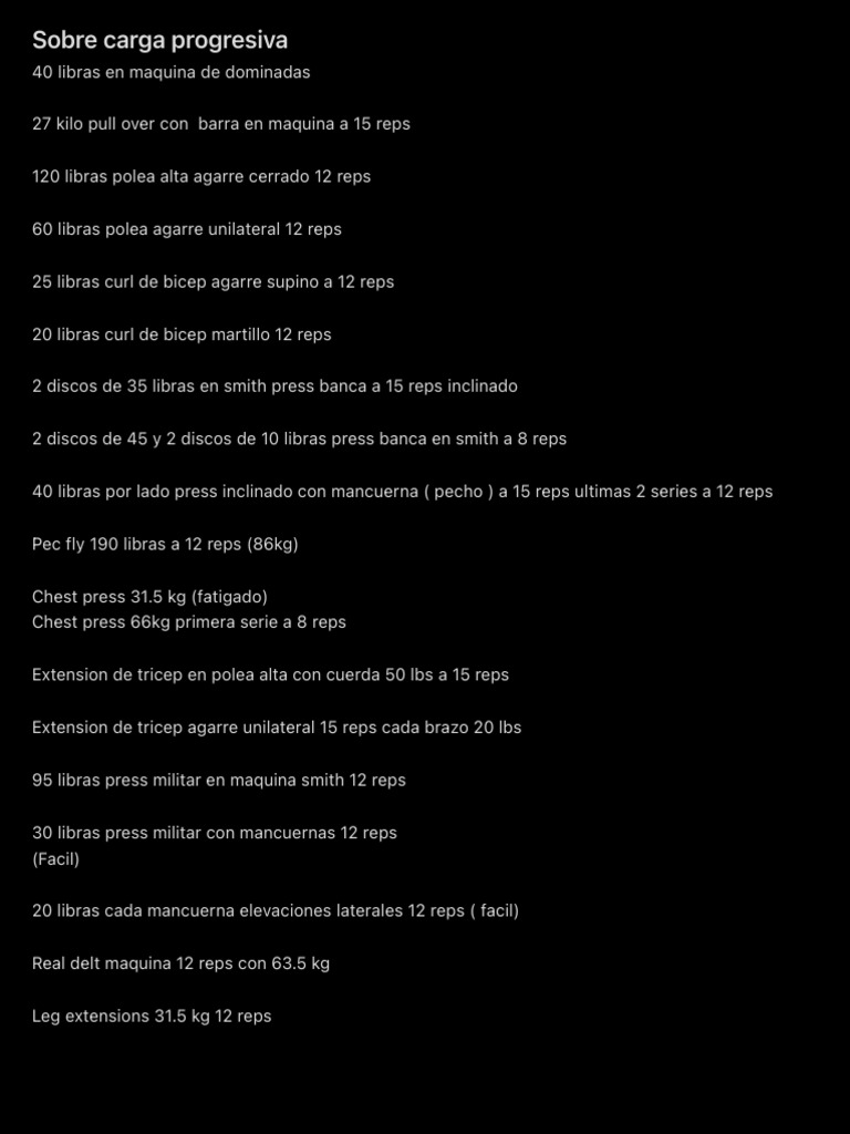 Sobre Carga Progresiva | PDF