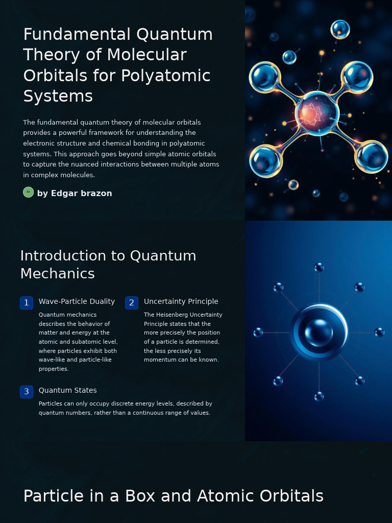 Fundamental Quantum Theory of Molecular Orbitals For Polyatomic Systems ...