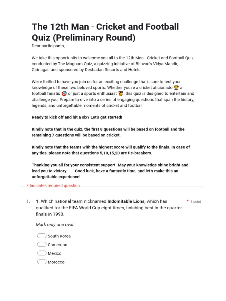 School Sports Prelims - Google Forms | PDF | Ball And Bat Games | Team Sports
