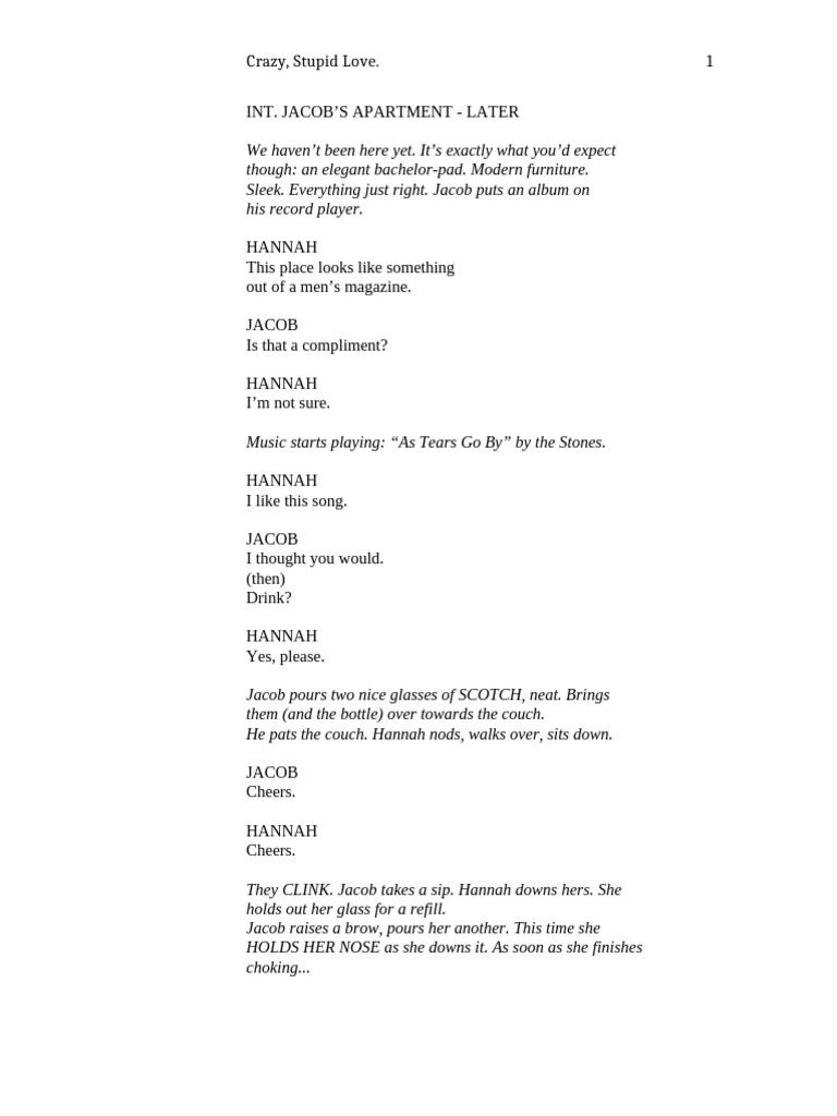 Crazy Stupid Love Jacob Hannah | PDF