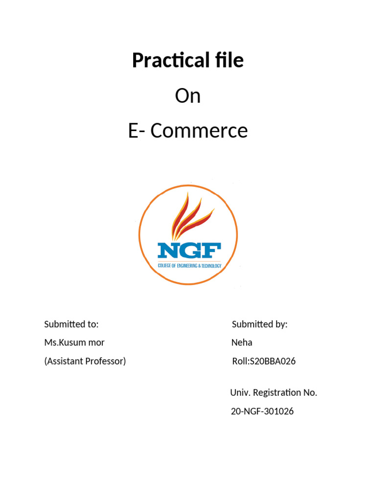 Practical file e comm | PDF | E Commerce | Marketing