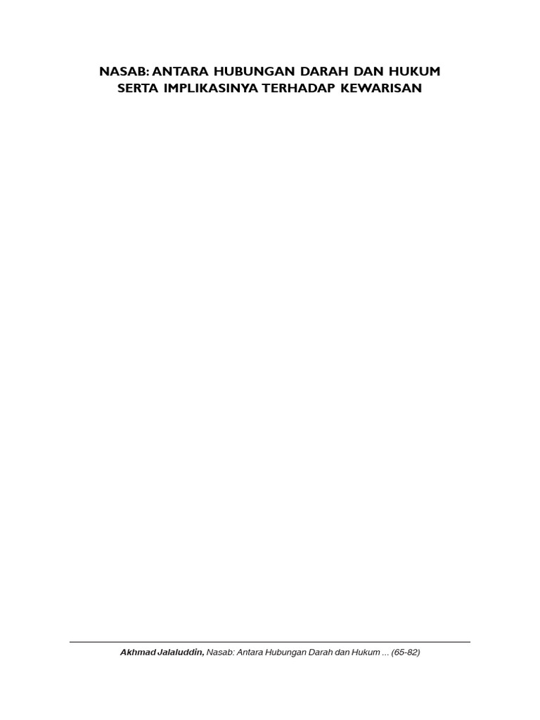 Nasab Antara Hubungan Darah Dan Hukum | PDF
