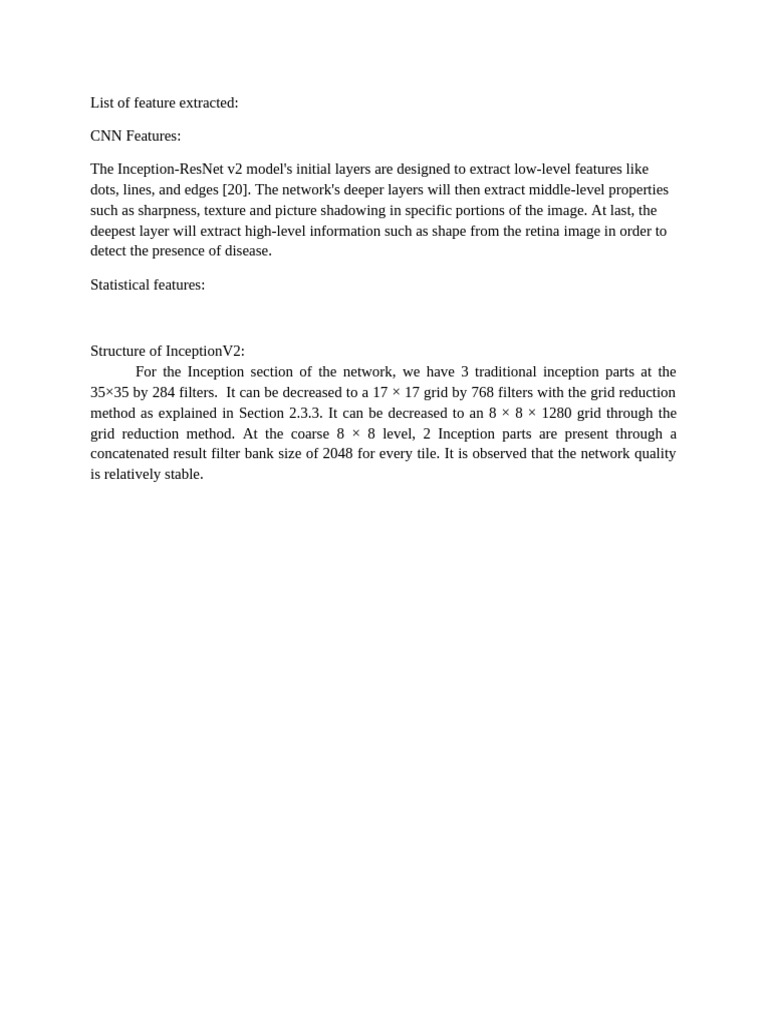List of Feature Extracted | PDF
