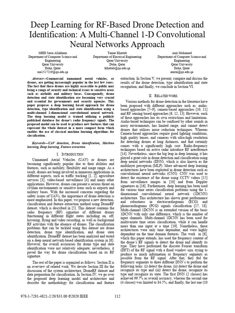 Deep Learning For Rf Based Drone Detection And Identification A Multi
