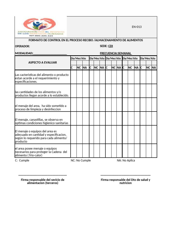Formatos Fruver BPM y PSB | PDF | Alimentos | Cocina
